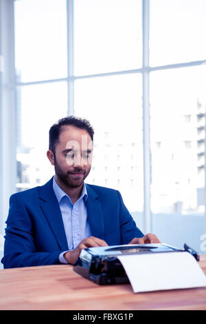 Office desk vintage wood working table with laptop and cup of coffee ...