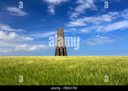 Summer, the stone built Daymark Tower, at Forward Point, Start Bay ...