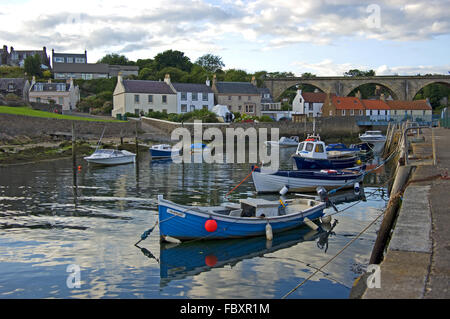Lower Largo harbour at low tide Fife Scotland April 2015 Stock Photo ...