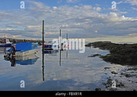 Lower Largo harbour at low tide Fife Scotland April 2015 Stock Photo ...