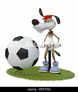 Amusing 3d dog football player Stock Photo - Alamy