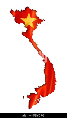 Vietnam (Vietnamese flag) on the map of East and Southeast Asia in soft ...