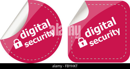 digital security stickers label tag set Stock Photo - Alamy