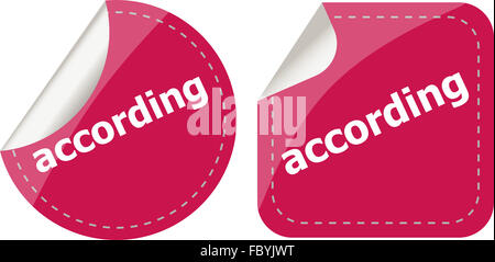 according stickers set on white, icon button Stock Photo - Alamy