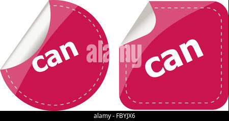 can word stickers set, web icon button Stock Photo - Alamy