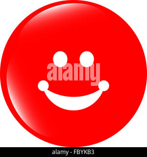 Smile icon glossy button Stock Photo - Alamy