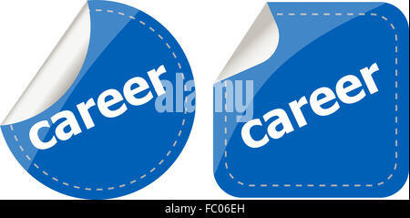 career word stickers set, web icon button Stock Photo - Alamy