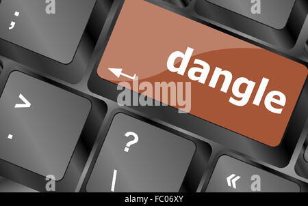 dangle word on computer keyboard key Stock Photo - Alamy