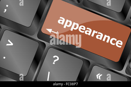 appearance word on computer keyboard key Stock Photo - Alamy