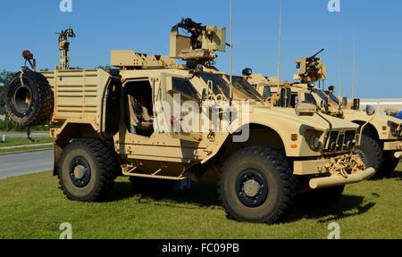 The Oshkosh Mine-Resistant Ambush Protected (MRAP) truck is used by the U.S. military for troop ...