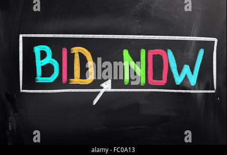 Bid Now Concept Stock Photo - Alamy