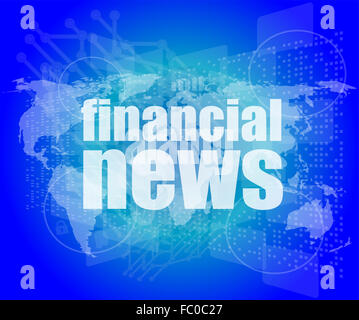 financial news words on digital touch screen Stock Photo - Alamy