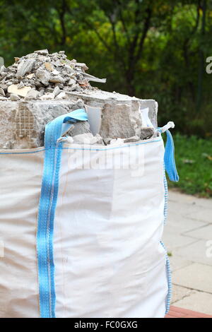 Garbage dump with construction waste. Trash disposal and food waste ...