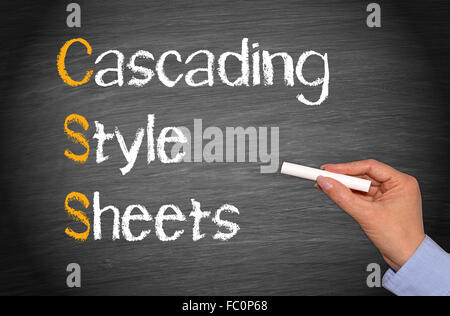 CSS - Cascading Style Sheets. Text on a white office table Stock Photo ...