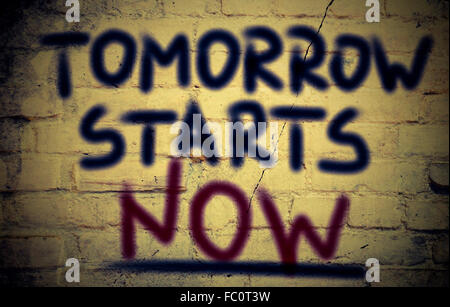 Tomorrow Starts Now Concept Stock Photo - Alamy