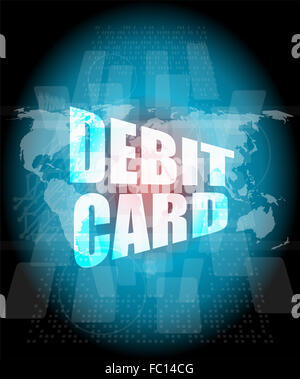 word debit card on digital touch screen Stock Photo - Alamy