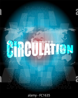 circulation word on digital touch screen Stock Photo - Alamy