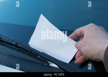 Ticket Is Attached To Windshield Stock Photo - Alamy