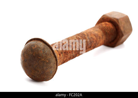 Rusty bolts isolated on white background Stock Photo - Alamy
