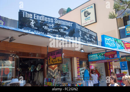 Byron bay town centre and high street shops and stores, New South Wales ...