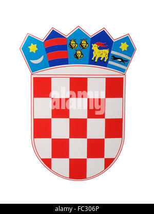 Croatia coat of arms and flag, official symbols of the nation Stock ...
