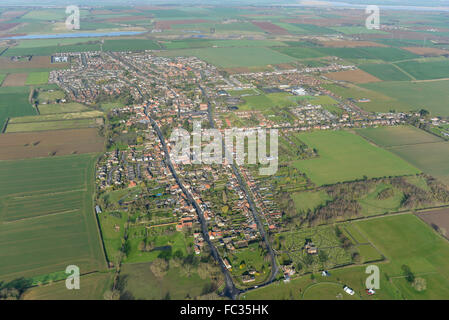 An aerial view of the Lincolnshire village of Winterton Stock Photo - Alamy