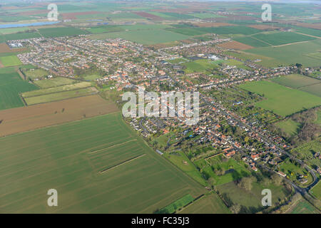 An aerial view of the Lincolnshire village of Winterton Stock Photo - Alamy