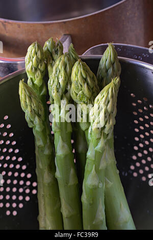 fresh asparagus in the sieve Stock Photo - Alamy