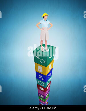 Composite image of serious attractive architect posing Stock Photo - Alamy