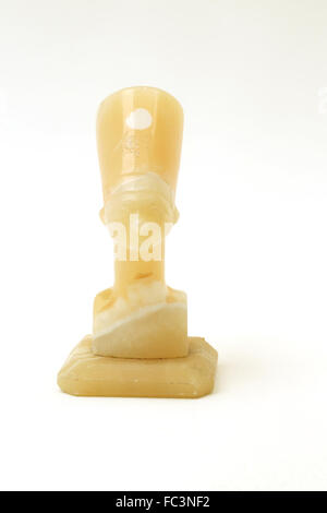 Alabaster Bust Of The Egyptian Queen Nefertiti And Soapstone Scareb ...