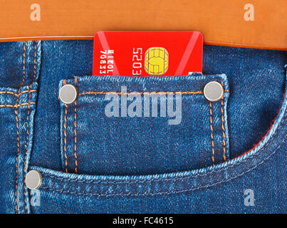 Credit card in pocket, closeup Stock Photo - Alamy