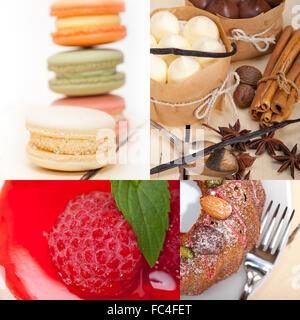 fresh dessert cake collage Stock Photo - Alamy
