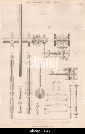 VICTORIAN ENGINEERING DRAWING High pressure steam engine, 16 inch ...