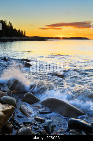 Sunrise, Schoodic Harbor, Schoodic Peninsula, Acadia National Park ...