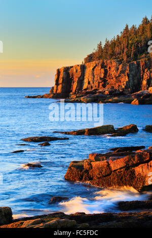 Otter Cliff at Sunrise, The Ocean Trail, Acadia National Park, Maine ...