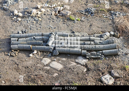 Core Samples Section of Soil at Research Site Stock Photo - Alamy