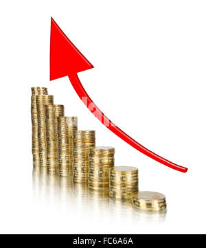 Rising graph and dollars Stock Photo - Alamy