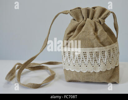 Handmade flax purse Stock Photo - Alamy