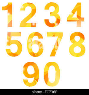 Orange Polygonal Numbers Stock Photo - Alamy