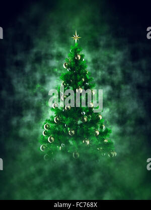 Christmas Tree of Smoke Stock Photo - Alamy