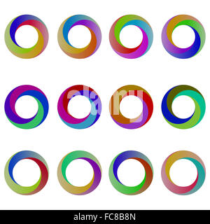 Set of Colorful Circle Icons Stock Photo - Alamy
