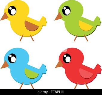 Vector illustration of a bird in color and outline Stock Vector Image ...