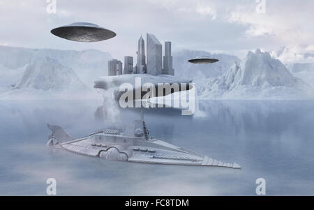 The Secret Nazi Alien Base 211 Located At The Antarctic Stock Photo - Alamy