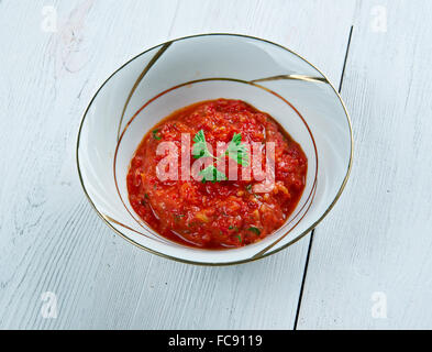 Chemen tarifi - Turkish sauce adjika Stock Photo - Alamy