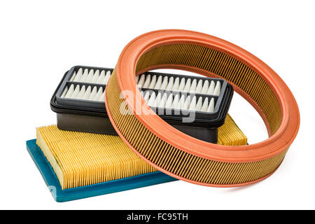 Car filters close-up, auto spare part, isolated on white Stock Photo ...