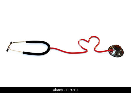 stethoscope heart shaped isolated on white background Stock Photo - Alamy