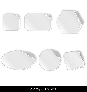 Set of grey glossy stickers Stock Photo - Alamy