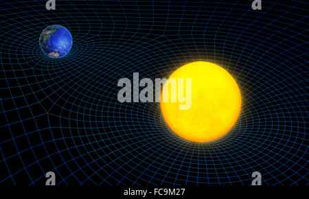 the earth - the space-time curvature Stock Photo - Alamy