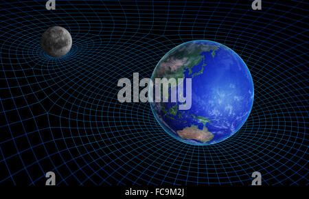 Space time continuum curvature and gravity concept Stock Photo - Alamy