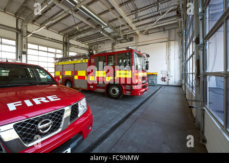 Fire station garage interior Stock Photo - Alamy